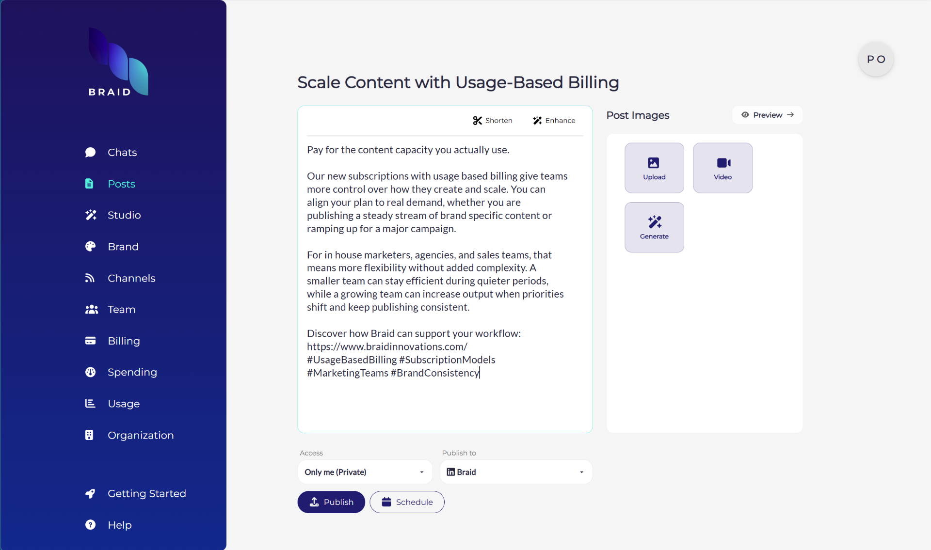 Braid AI-Powered Content Creation for Your Brand